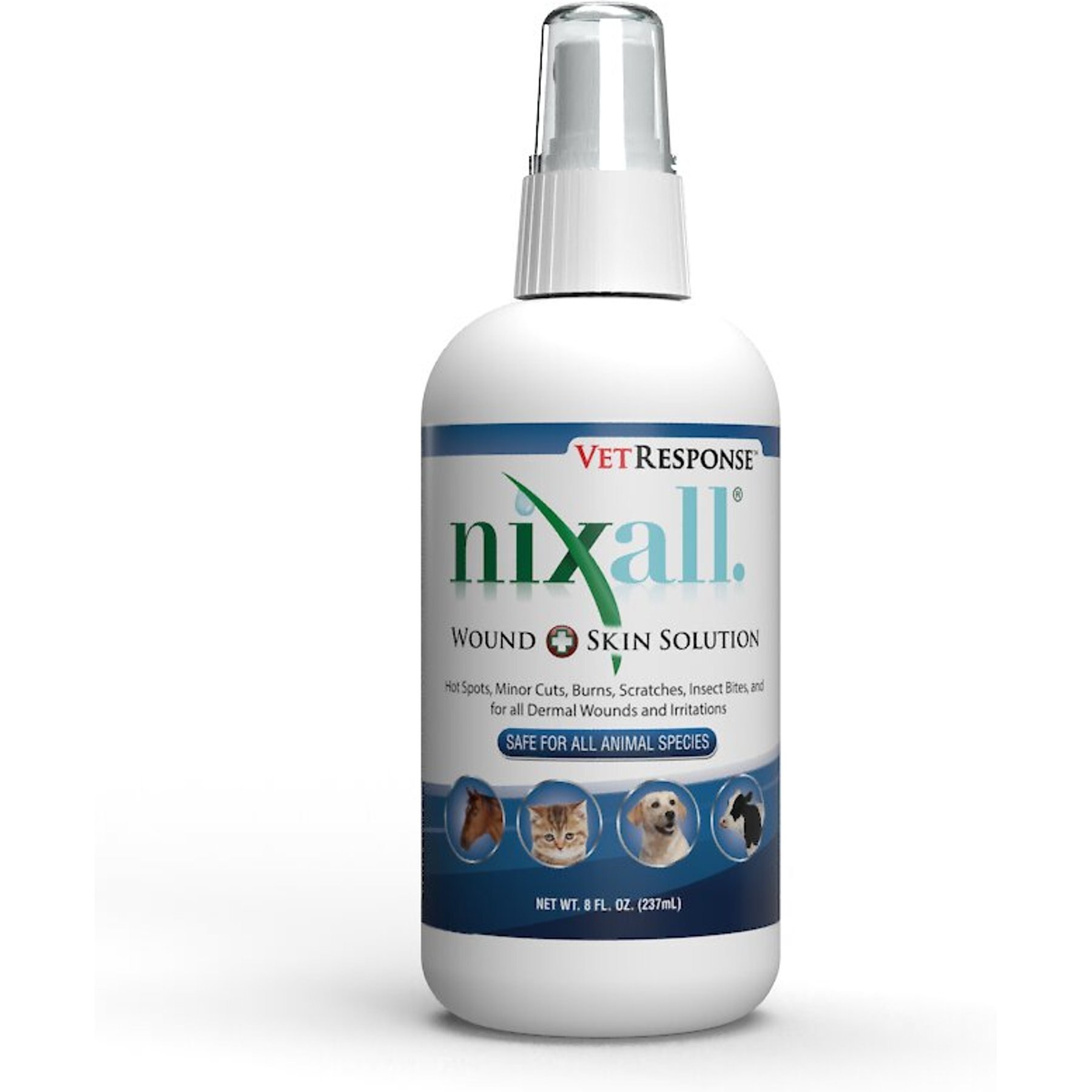 NIXALL VetResponse Wound & Skin Solution for Dogs, Cats & Horses, 8-oz ...