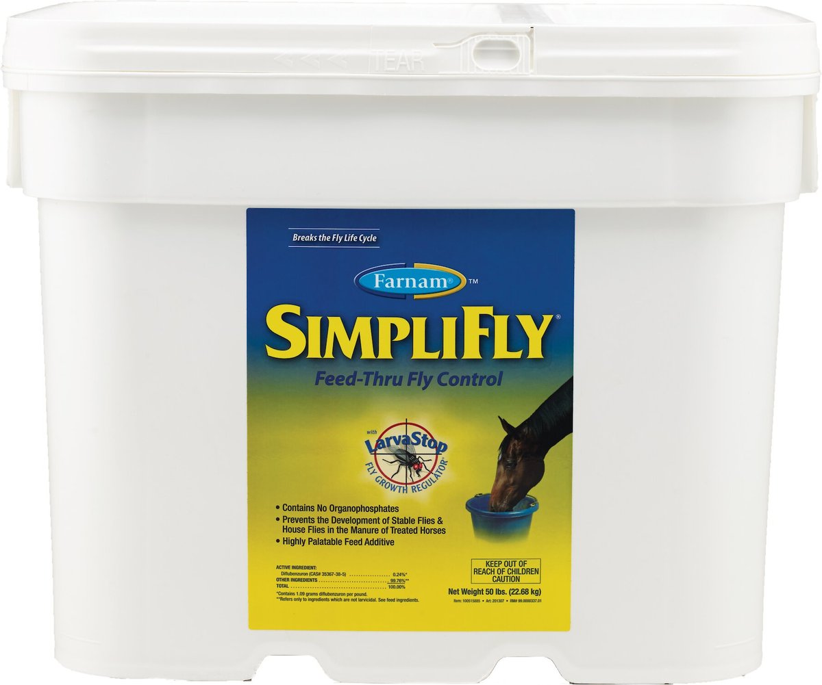 FARNAM SimpliFly Feed-Thru Fly Control Pellets Horse Supplement, 50-lb ...