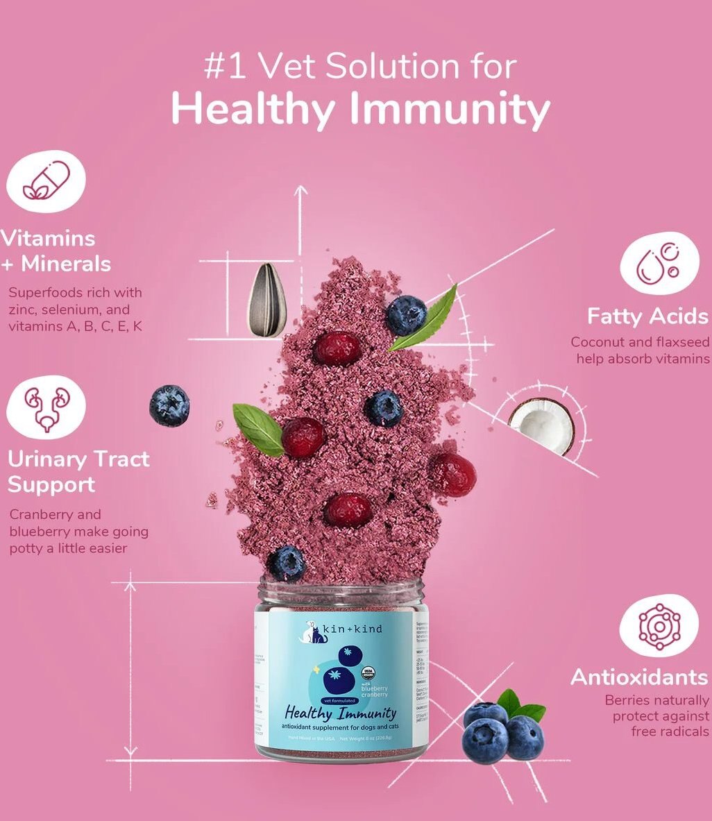 KIN+KIND Organic Immunity Boost Dog & Cat Supplement, 8-oz bottle ...
