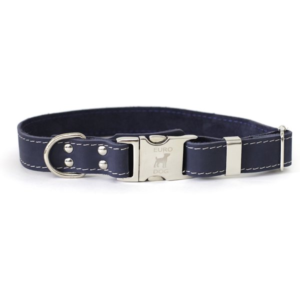 EURO-DOG Traditional Leather Dog Collar, Coral, Small: 12 to 15-in neck ...