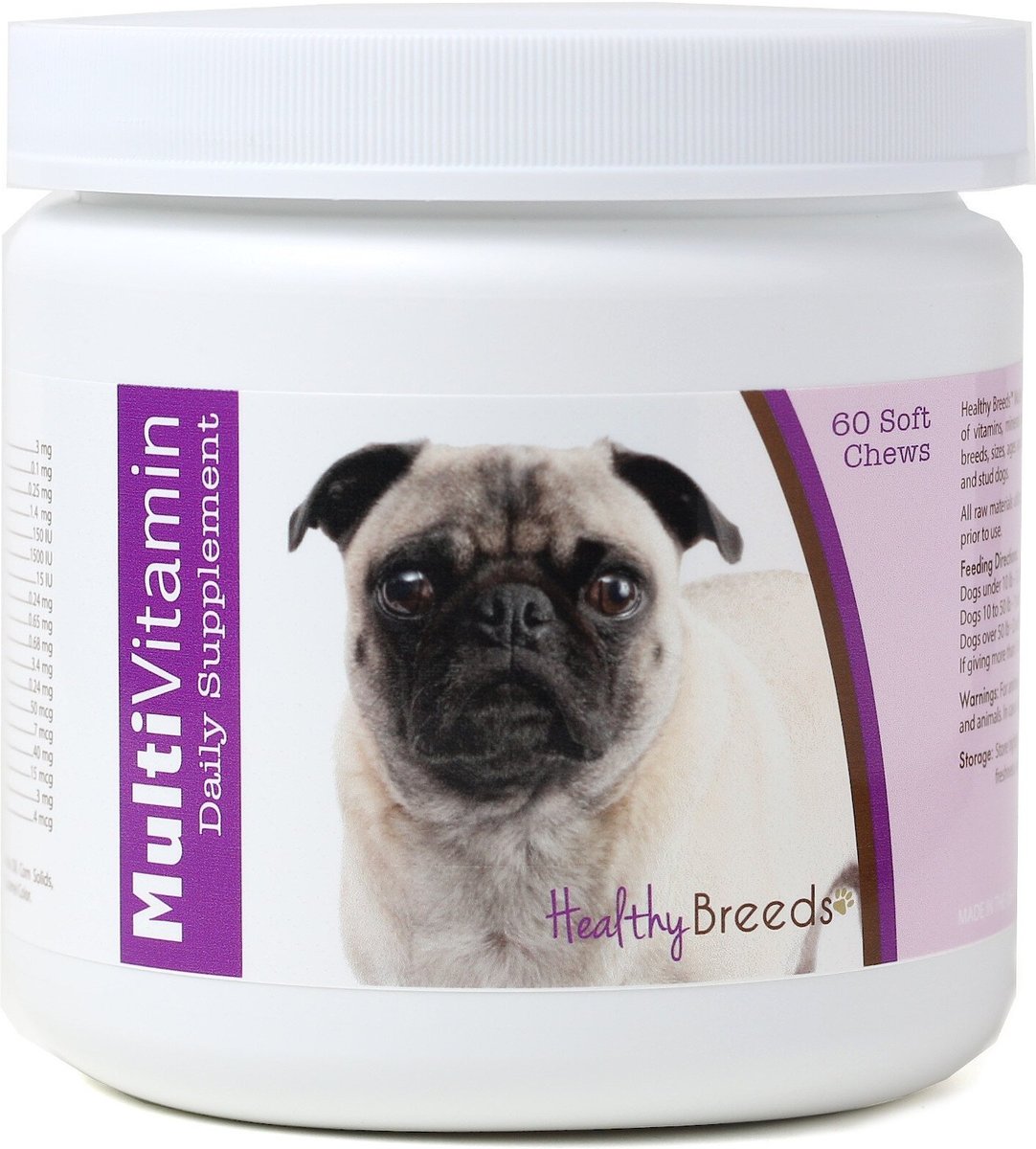 HEALTHY BREEDS Multivitamin Soft Chews Dog Supplement, Pug - Chewy.com