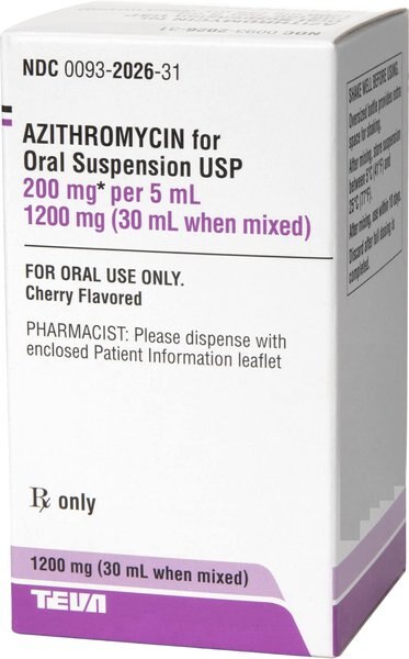 AZITHROMYCIN (Generic) Flavored for Oral Suspension, 200 mg/5 mL, 30-mL ...