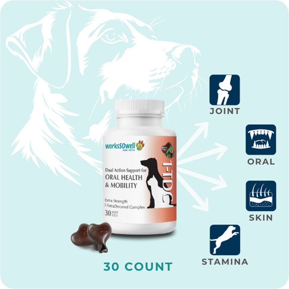 1-TDC Dental & Joint Health Softgel Supplement for Dogs & Cats, 30 ...