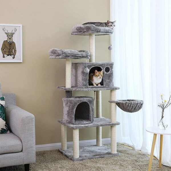 TWO BY TWO The Redwood 53-in Cat Tree & Condo, Beige/Brown - Chewy.com