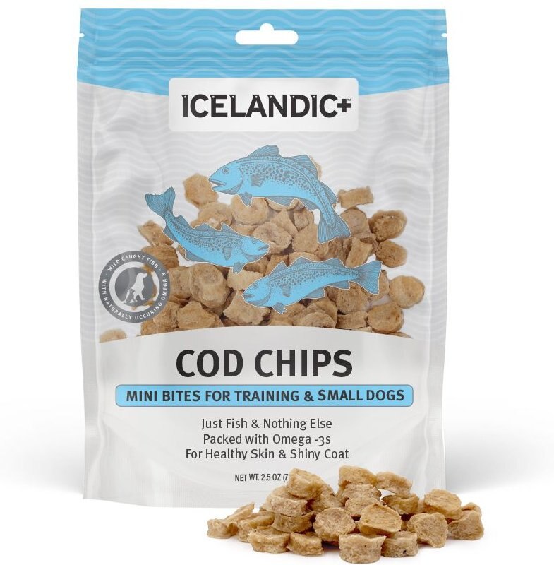 ICELANDIC+ Mini Cod Fish Chips Dog Treat, 3-oz bag - Chewy.com