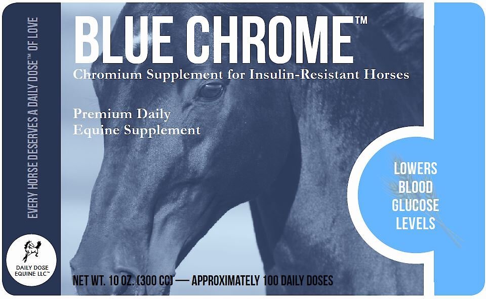 DAILY DOSE EQUINE Blue Chrome Insulin-Resistant Liquid Horse Supplement ...