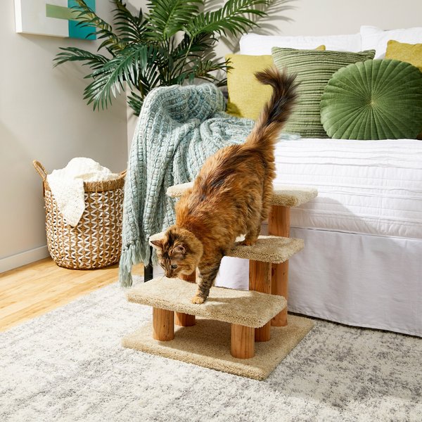 FRISCO 24-in Real Carpet Cat Scratching Perch with Toy, Beige - Chewy.com