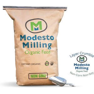 MODESTO MILLING Organic 17% Protein Layer Crumbles Poultry Feed, 50-lb ...