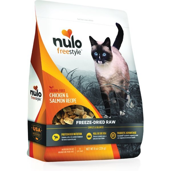 NULO FreeStyle Chicken & Salmon Recipe Freeze-Dried Raw Cat Food, 8-oz ...