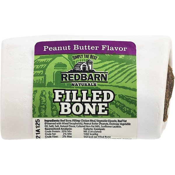 REDBARN Filled Bone Natural Peanut Butter Flavor Chew Dog Treat, Large ...