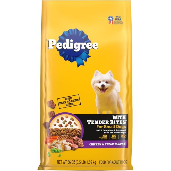 PEDIGREE Tender Bites Complete Nutrition Chicken & Steak Flavor Small ...