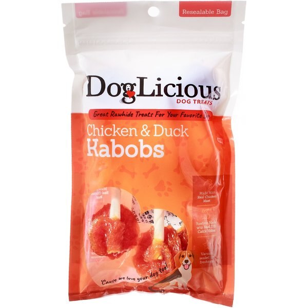 CANINE'S CHOICE DogLicious Chicken & Duck Kabobs Rawhide Dog Treats ...
