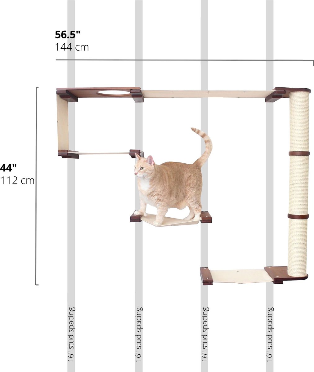 Catastrophicreations Climb Wall Mounted Activity Cat Tree Shelf Set