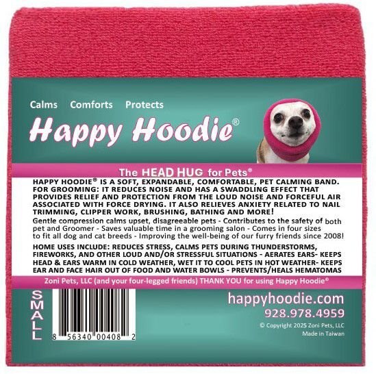HAPPY HOODIE Calming Cap for Dogs, Pink, Small - Chewy.com