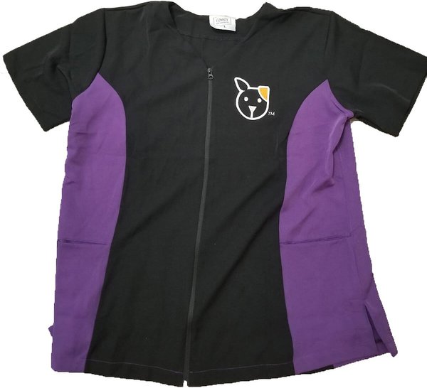 LOYALTY PET PRODUCTS Breathable Dog Grooming Smock, Black & Purple ...