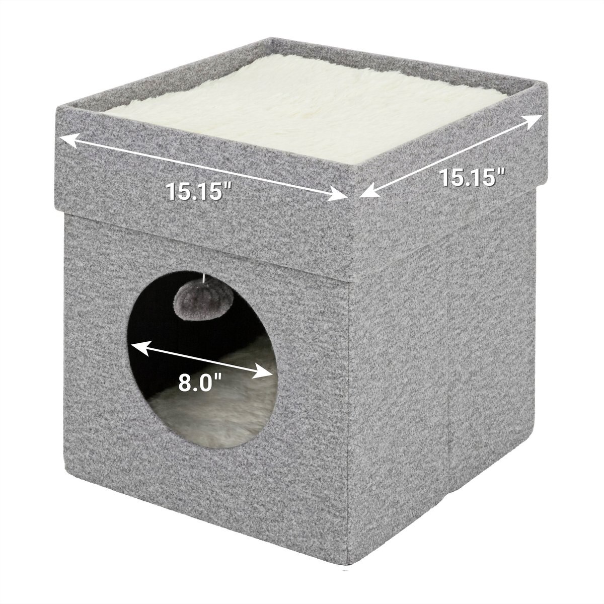 FRISCO Single Cube Stackable & Collapsible Cat Condo, Gray - Chewy.com