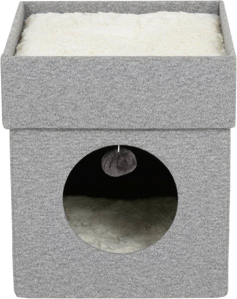 FRISCO Single Cube Stackable & Collapsible Cat Condo, Gray - Chewy.com