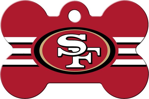QUICK-TAG NFL Bone Personalized Dog ID Tag, Large, San Francisco 49ers ...