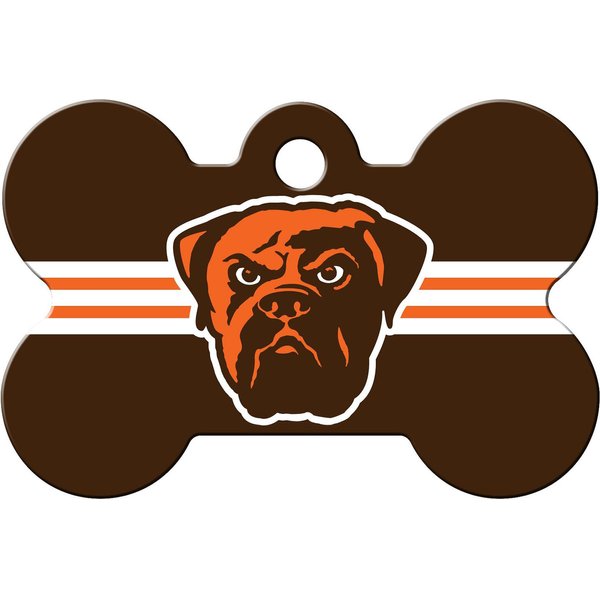 QUICK-TAG NFL Bone Personalized Dog ID Tag, Large, Cleveland Browns ...