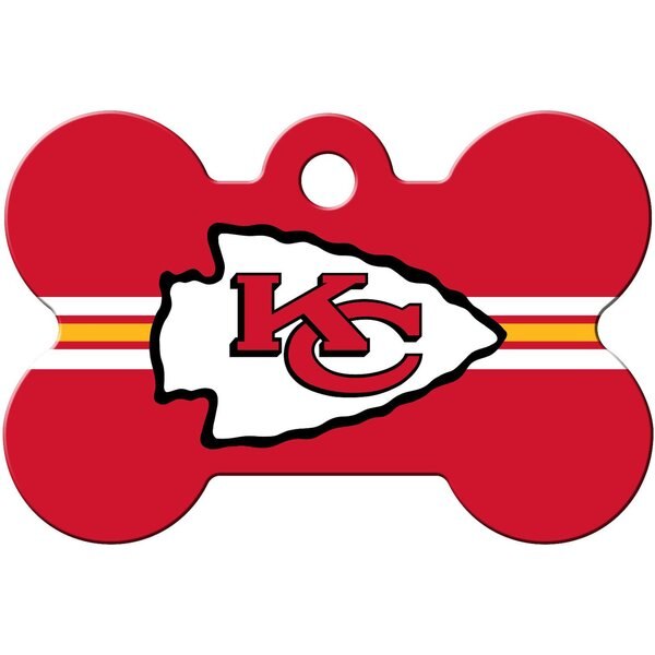 QUICK-TAG NFL Bone Personalized Dog ID Tag, Large, Kansas City Chiefs ...