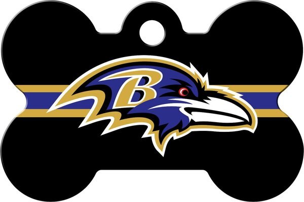 QUICK-TAG NFL Bone Personalized Dog ID Tag, Large, Baltimore Ravens ...