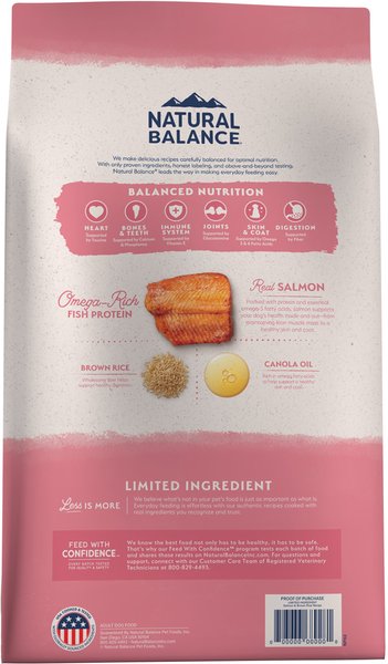 NATURAL BALANCE Limited Ingredient Salmon & Brown Rice Recipe Dry Dog ...