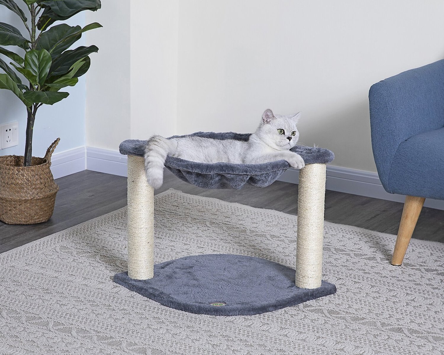 GO PET CLUB 18-in Faux Fur Cat Tree, Gray - Chewy.com