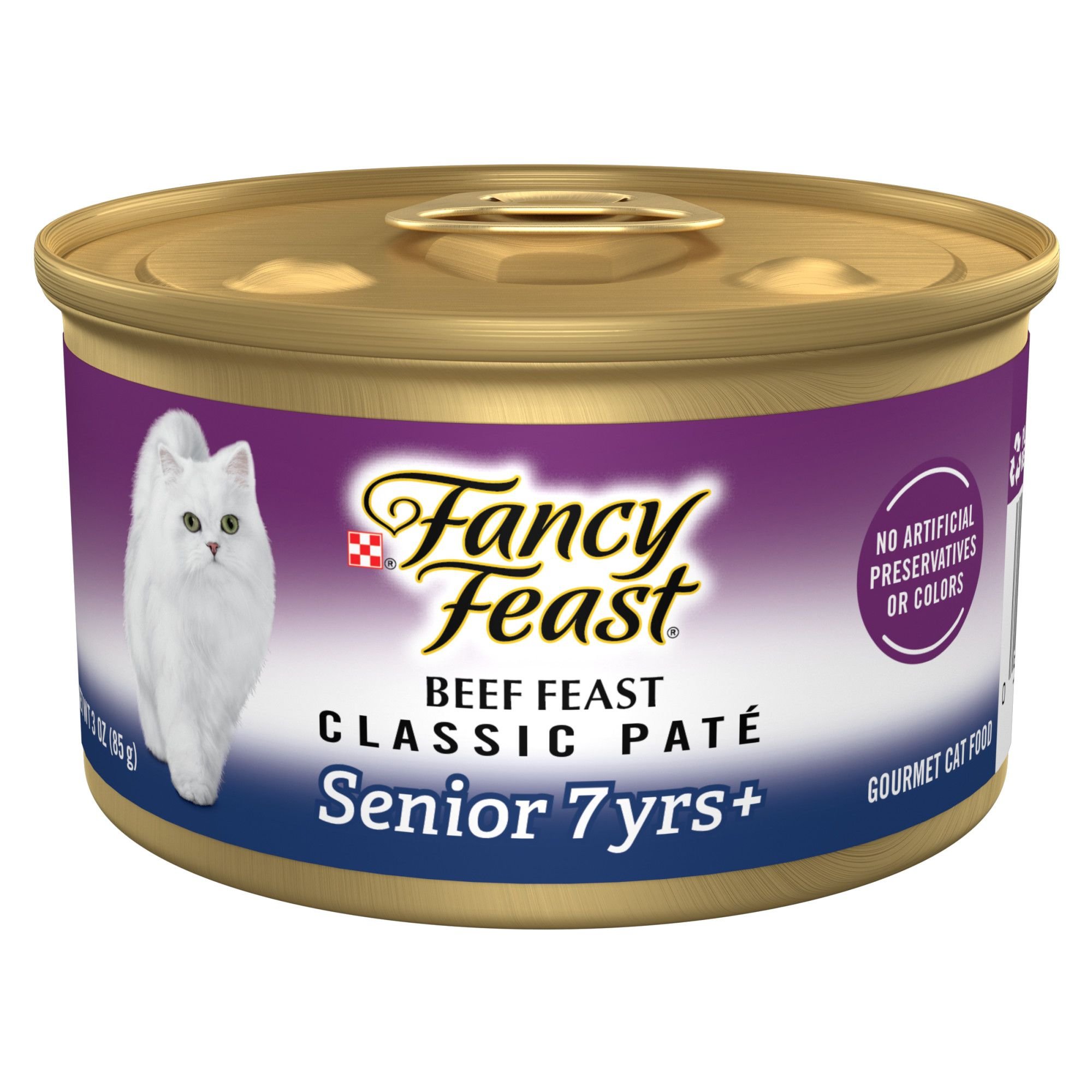 FANCY FEAST Beef Feast Classic Pate Senior 7+ Canned Cat Food, 3-oz can ...