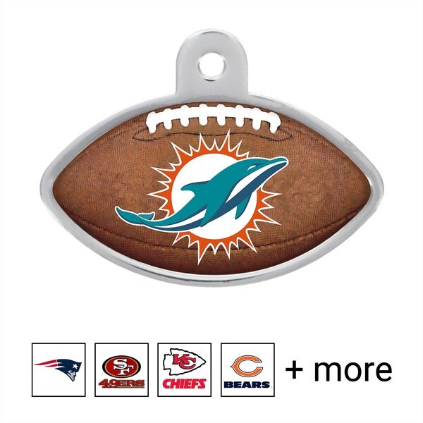 QUICK-TAG NFL Football Personalized Dog & Cat ID Tag, Large, Miami ...