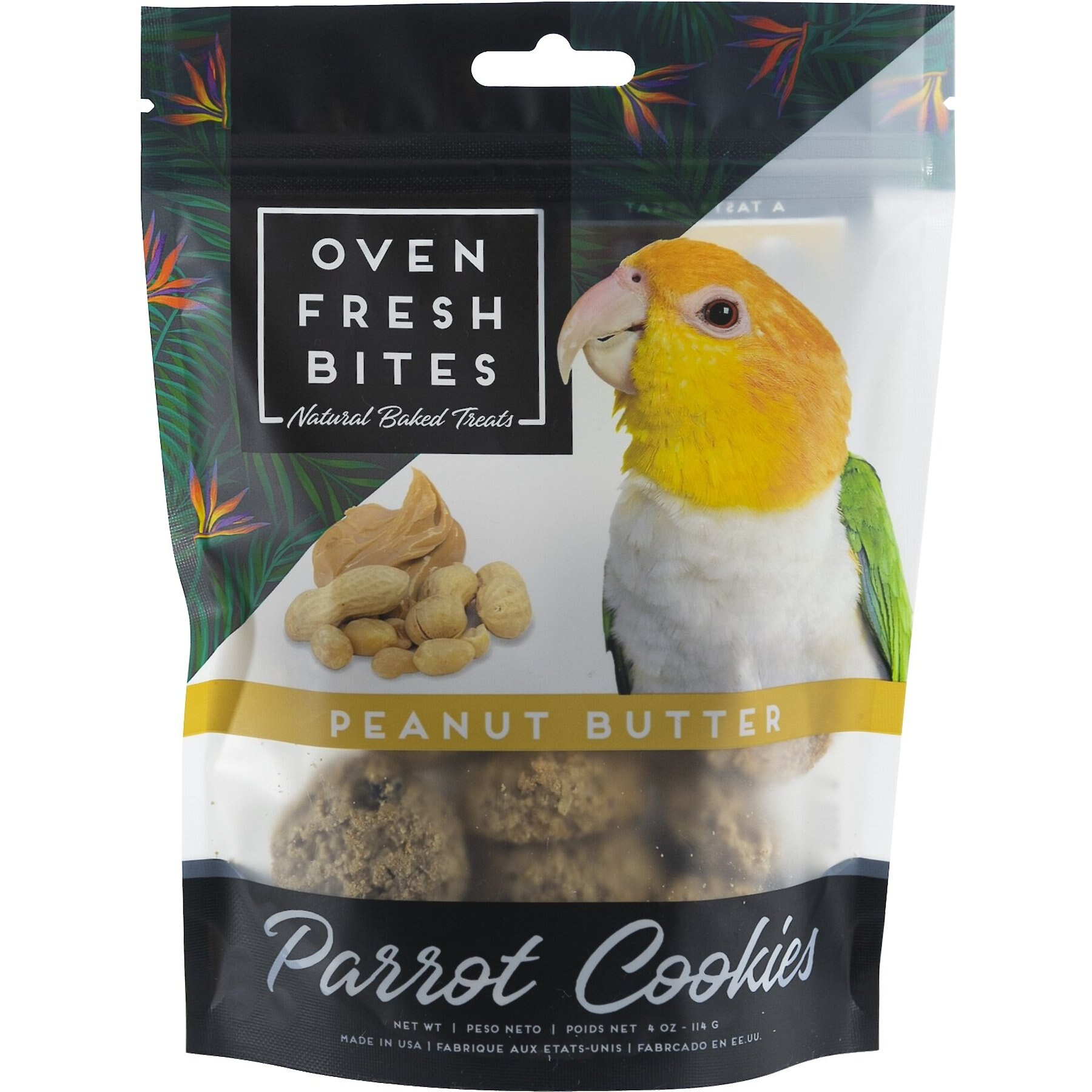 CAITEC Oven Fresh Bites Peanut Butter Cookies Parrot Treats, 4-oz bag ...