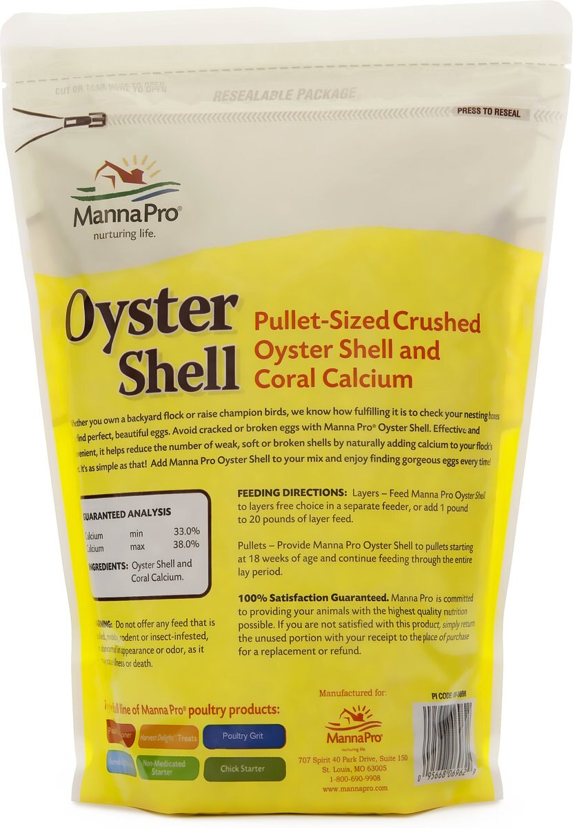 MANNA PRO Oyster Shell Chicken Food, 5-lb bag - Chewy.com