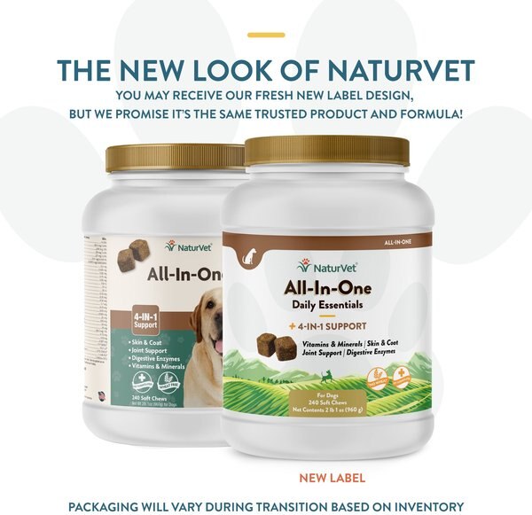 NATURVET All-in-One Soft Chews Multivitamin for Dogs, 240 count - Chewy.com