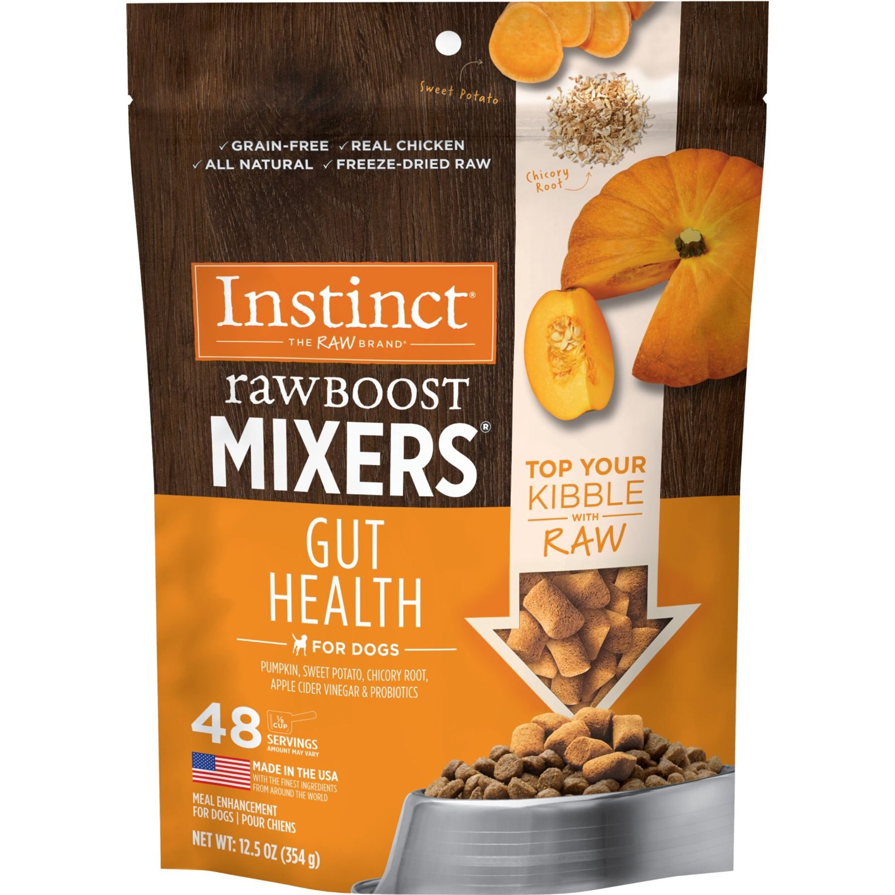 INSTINCT Raw Boost Mixers Gut Health Recipe Grain-Free Freeze-Dried Dog ...
