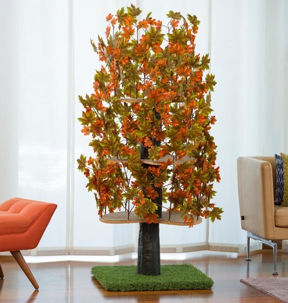 ON2PETS 60-in Large Square Modern Cat Tree, Summer - Chewy.com