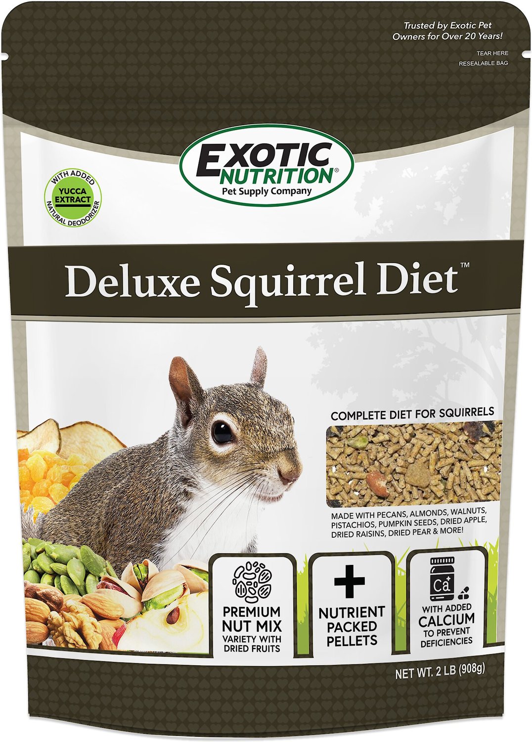 EXOTIC NUTRITION Deluxe Diet Squirrel Food, 2-lb bag - Chewy.com