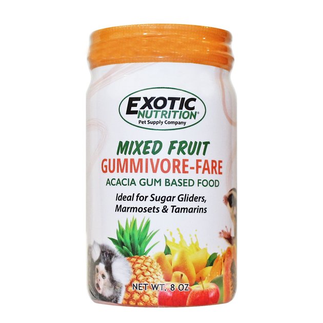 EXOTIC NUTRITION Gummivore-Fare Mixed Fruit Sugar Glider Food, 8-oz jar ...