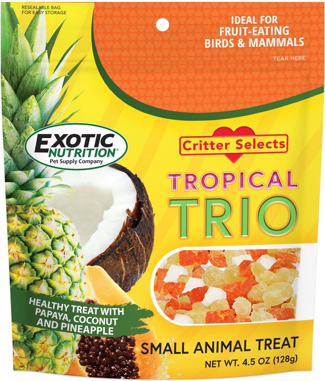EXOTIC NUTRITION Critter Selects Tropical Trio Small Animal Treats, 4.5 ...