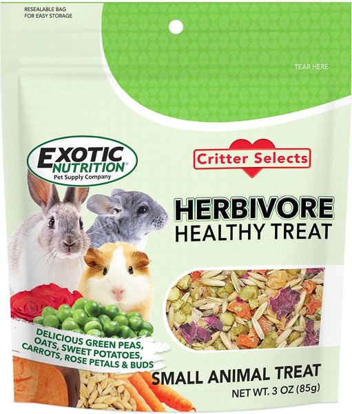 EXOTIC NUTRITION Critter Selects Herbivore Small Animal Treats, 3-oz ...