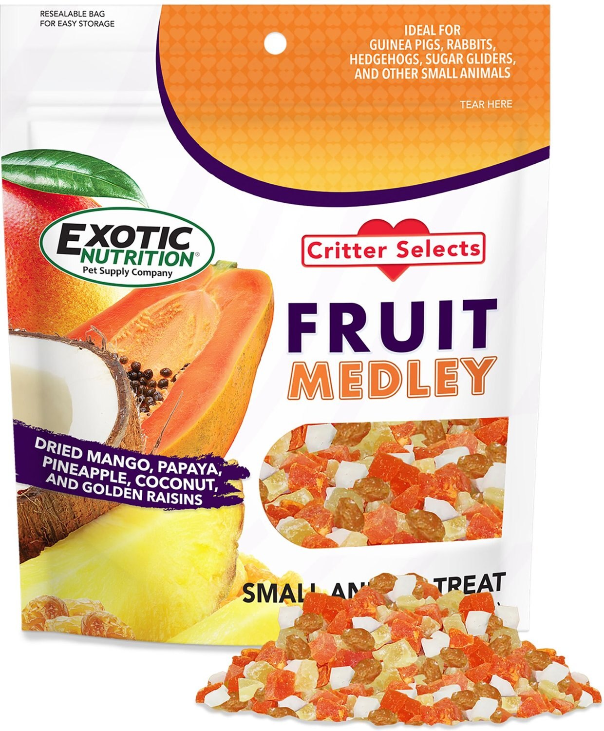 EXOTIC NUTRITION Critter Selects Fruit Medley Small Animal Treats, 4-oz ...