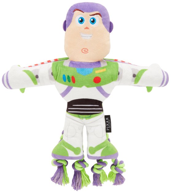 PIXAR Buzz Lightyear Plush with Rope Squeaky Dog Toy - Chewy.com