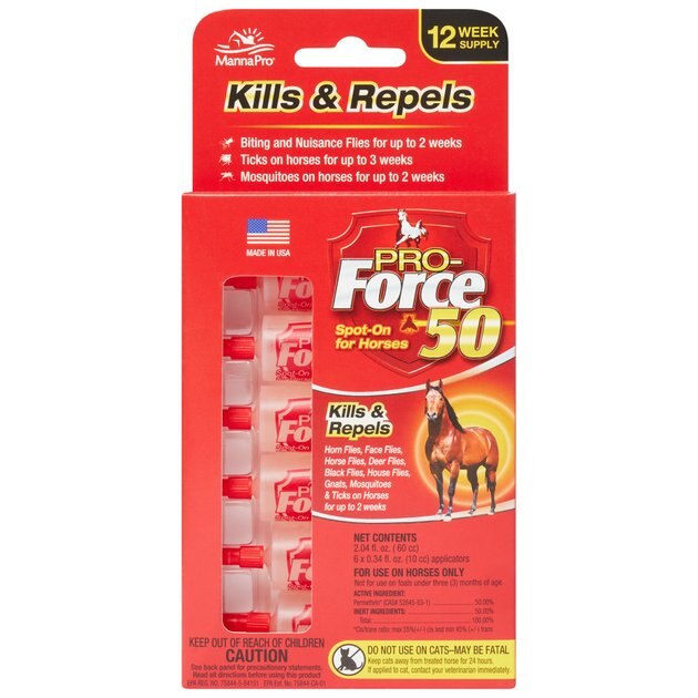 FORCE Pro-Force 50 Equine Spot-On Fly, Tick & Mosquito Repellent Horse ...