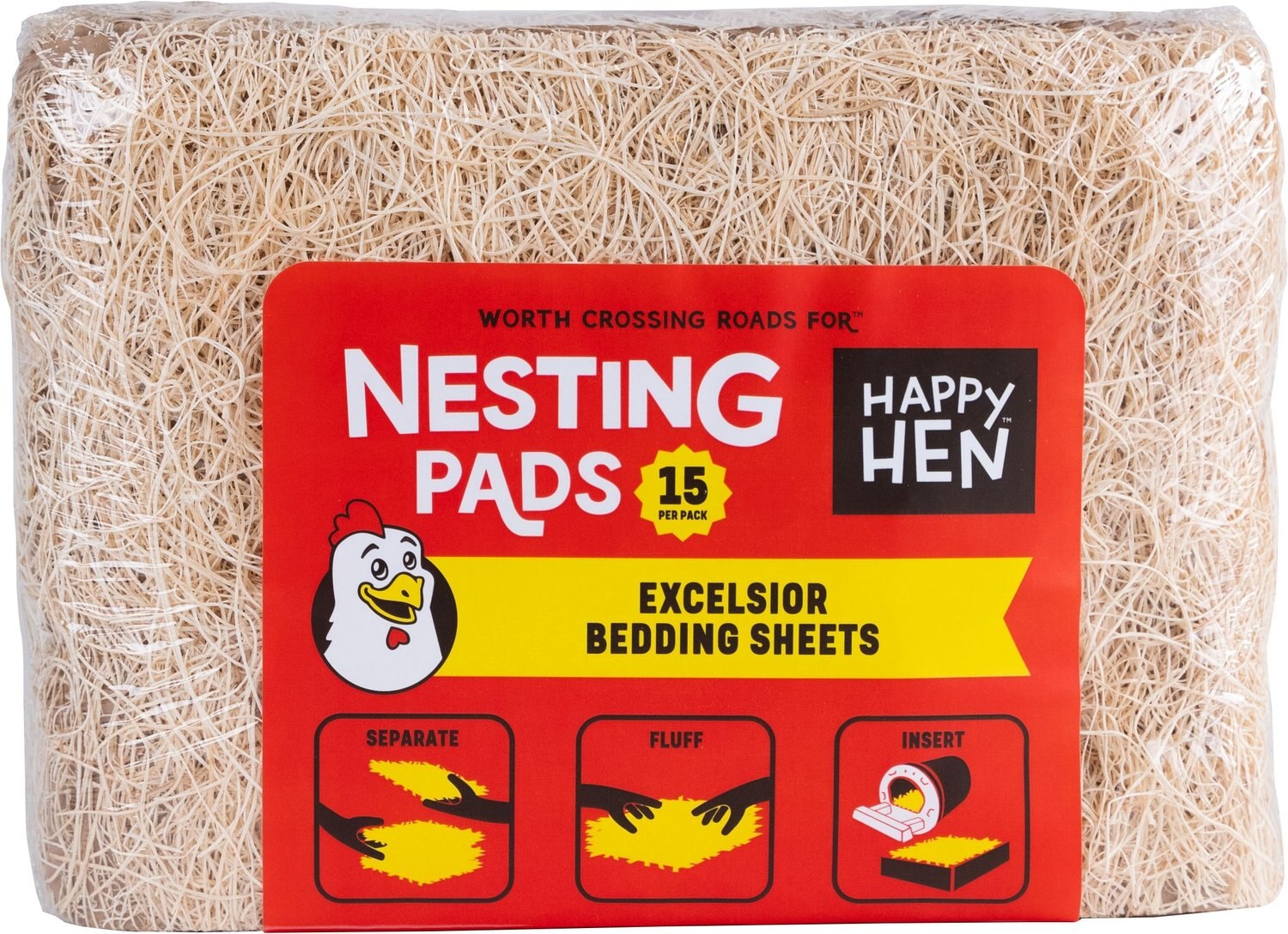 HAPPY HEN TREATS Excelsior Nest Box Bedding Chicken Nesting Pads, 15 ...