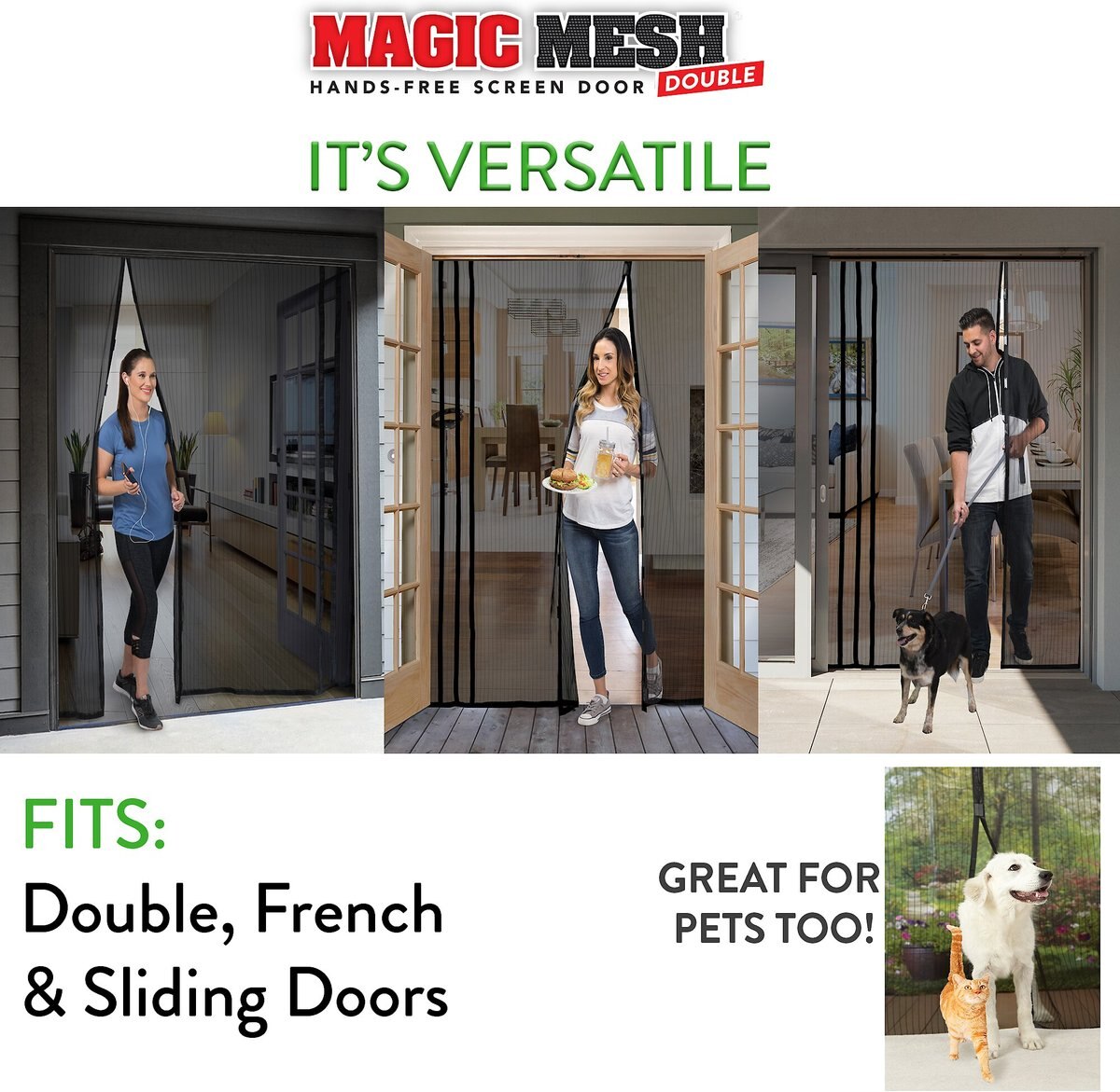 MAGIC MESH Hands-Free Screen Double Dog & Cat Door - Chewy.com