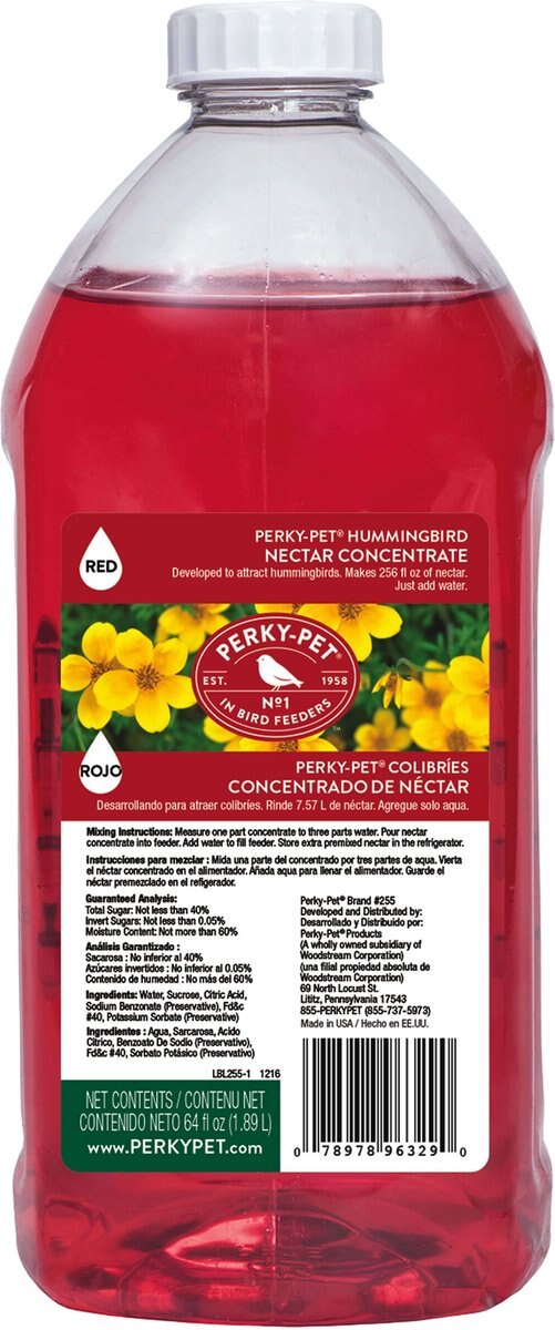 Out of Stock - PERKY-PET Nectar Concentrate Red Hummingbird Food, 64-oz ...