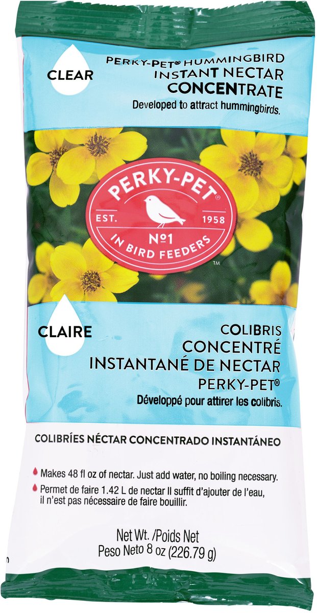 PERKY-PET Instant Nectar Concentrate Clear Hummingbird Food, 8-oz bag ...
