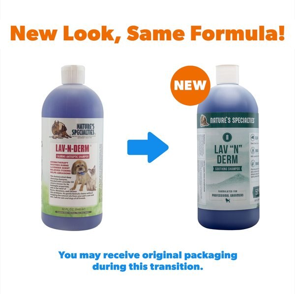 NATURE'S SPECIALTIES Lav-N-Derm Calming Antiseptic Dog Shampoo, 32-fl ...