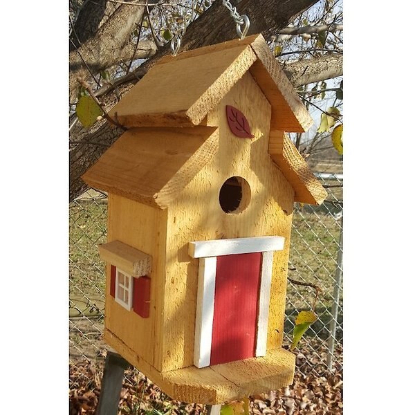 Out of Stock - BIRD HOUSES BY MARK Cedar Cottage Bird House, Red ...