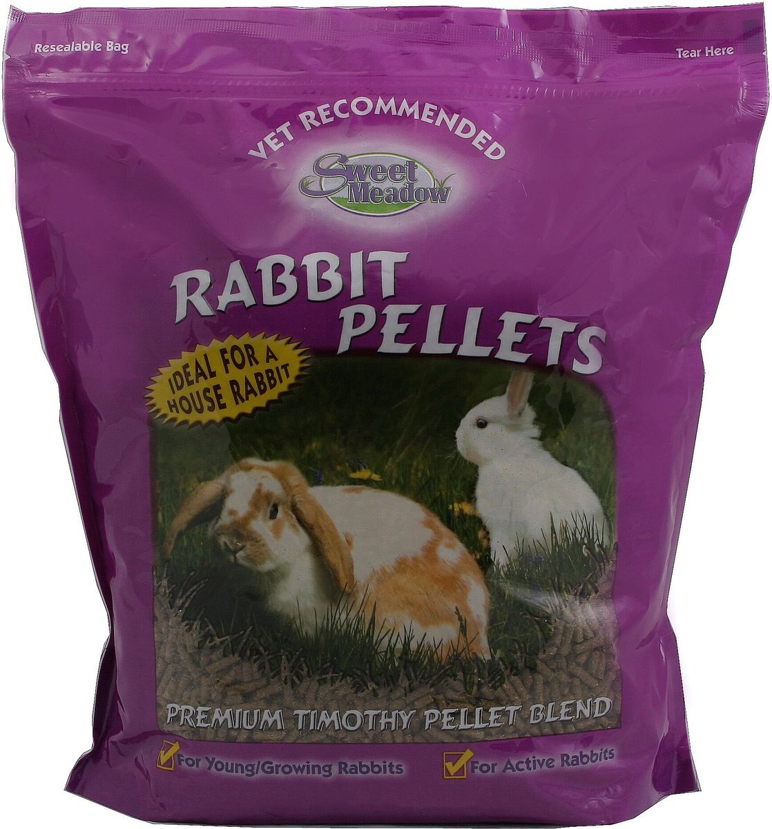 SWEET MEADOW FARM Rabbit Pellets Premium Timothy Blend Rabbit Food, 10 ...