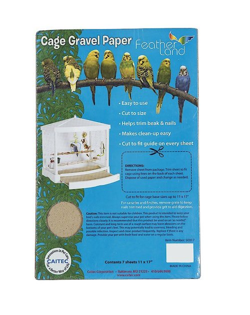 CAITEC Featherland Paradise Cage Gravel Paper Bird Cage Liners, 7 count ...