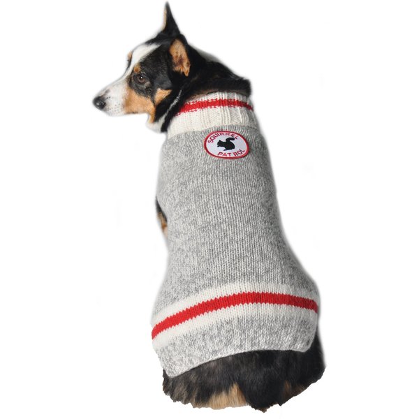 CHILLY DOG Charcoal Striped Wool Dog Sweater, Small - Chewy.com